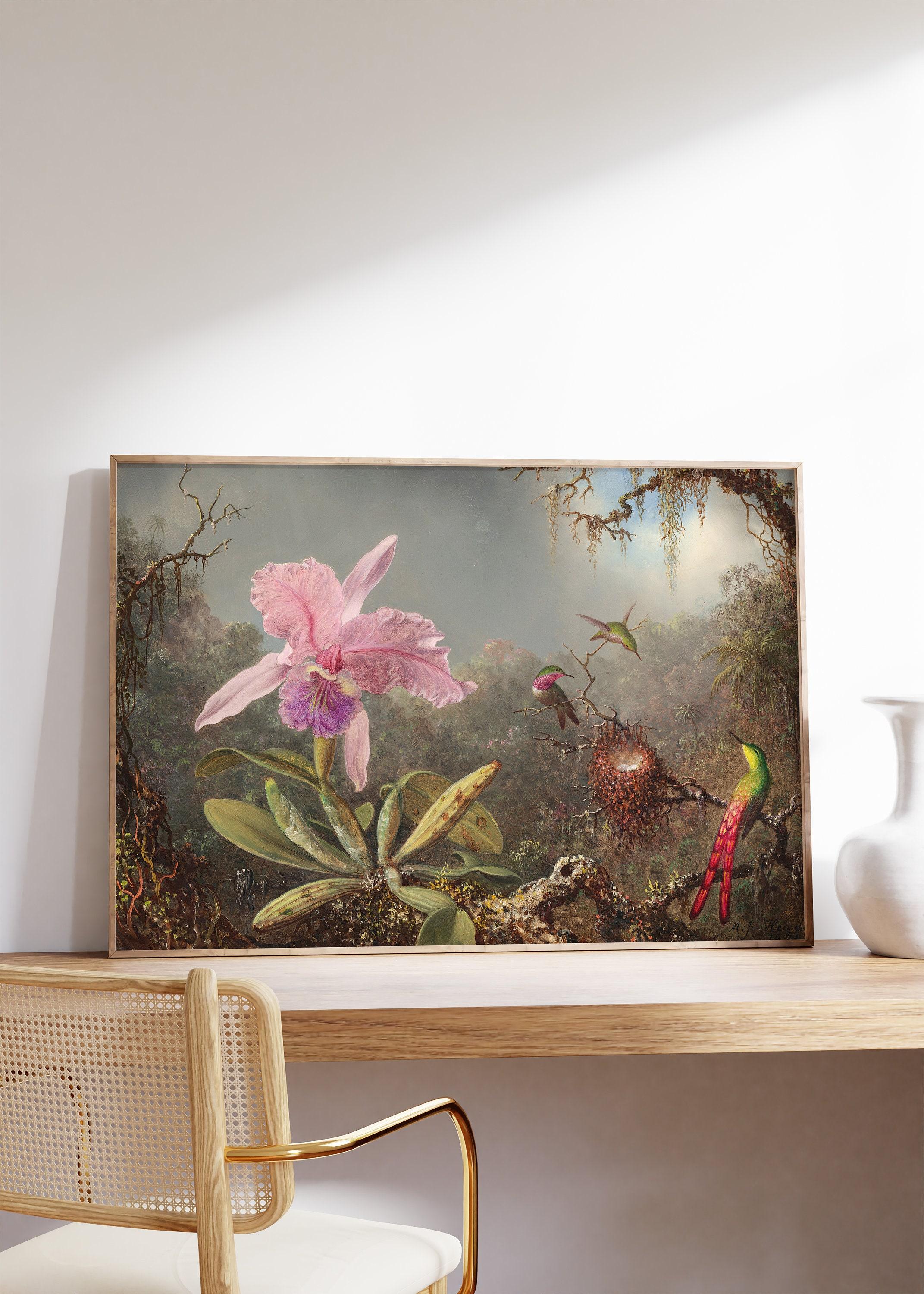Martin Johnson Heade Cattleya Orchid And Three Hummingbirds 1871 ...