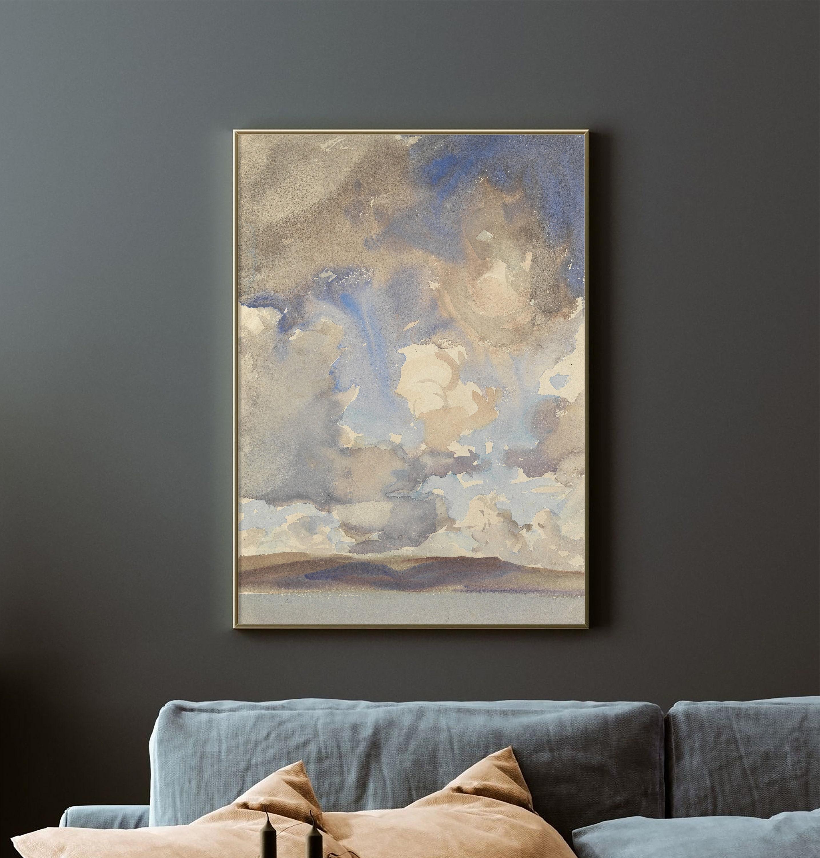 Vintage Cloudy Art Landscape Awesome Poster (No Frame)