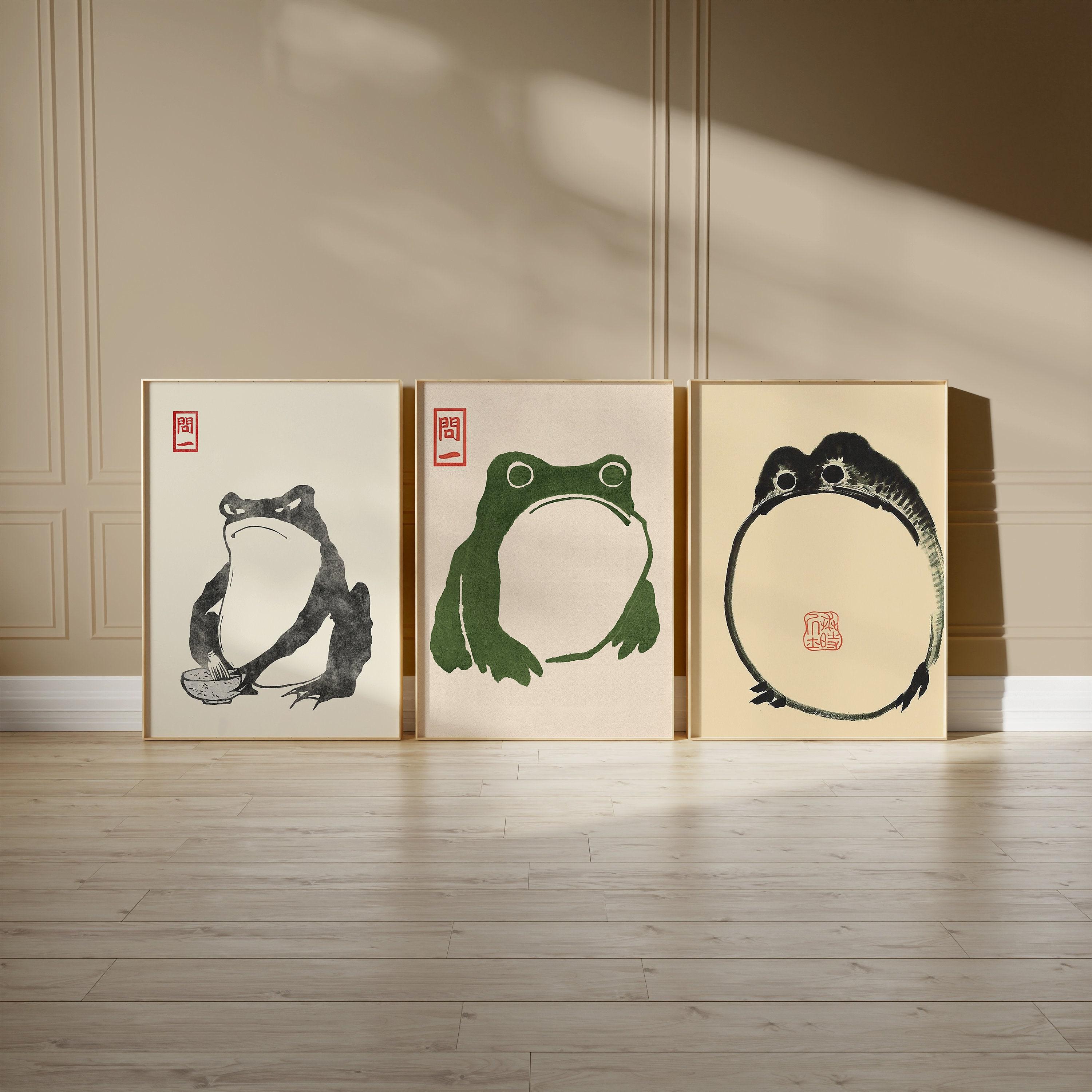 Japanese Frog Set Of 3 Art 2 Awesome Poster (No Frame)