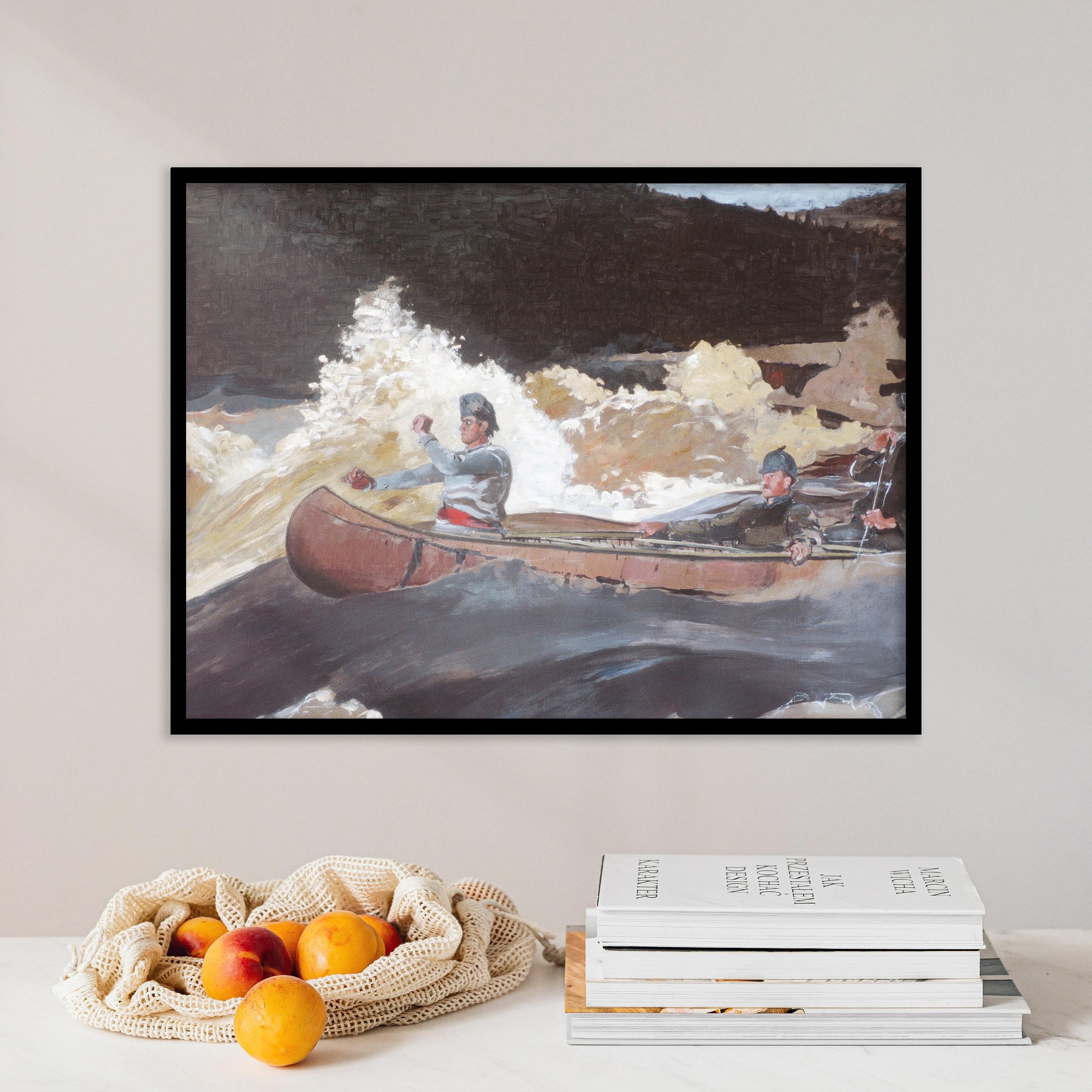 Winslow Homer Shooting The Rapids 1905 Antique Canvas Awesome Poster ...