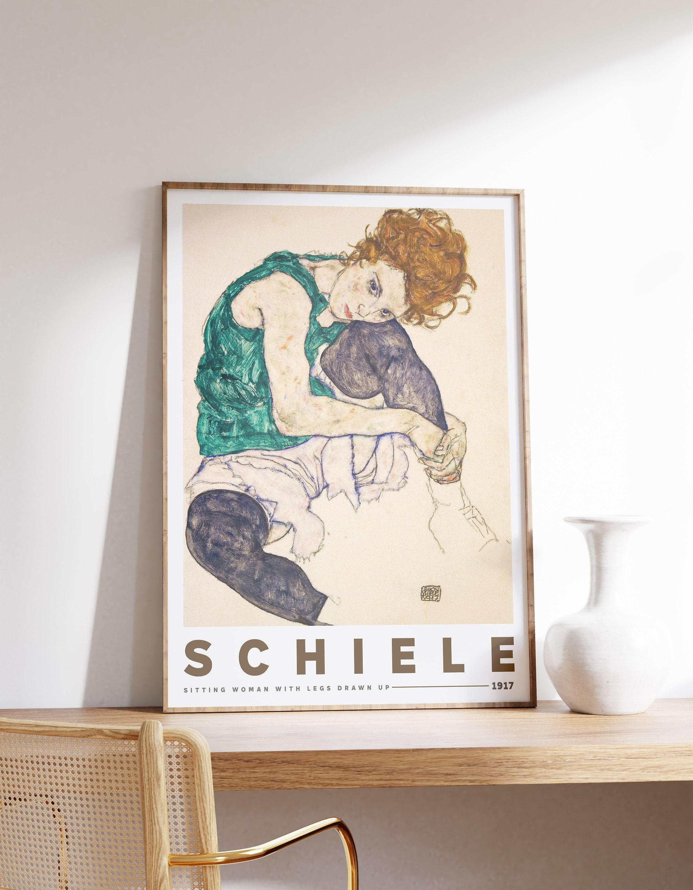 Egon Schiele Art Sitting Woman With Legs Drawn Up 1917 Exhibition ...