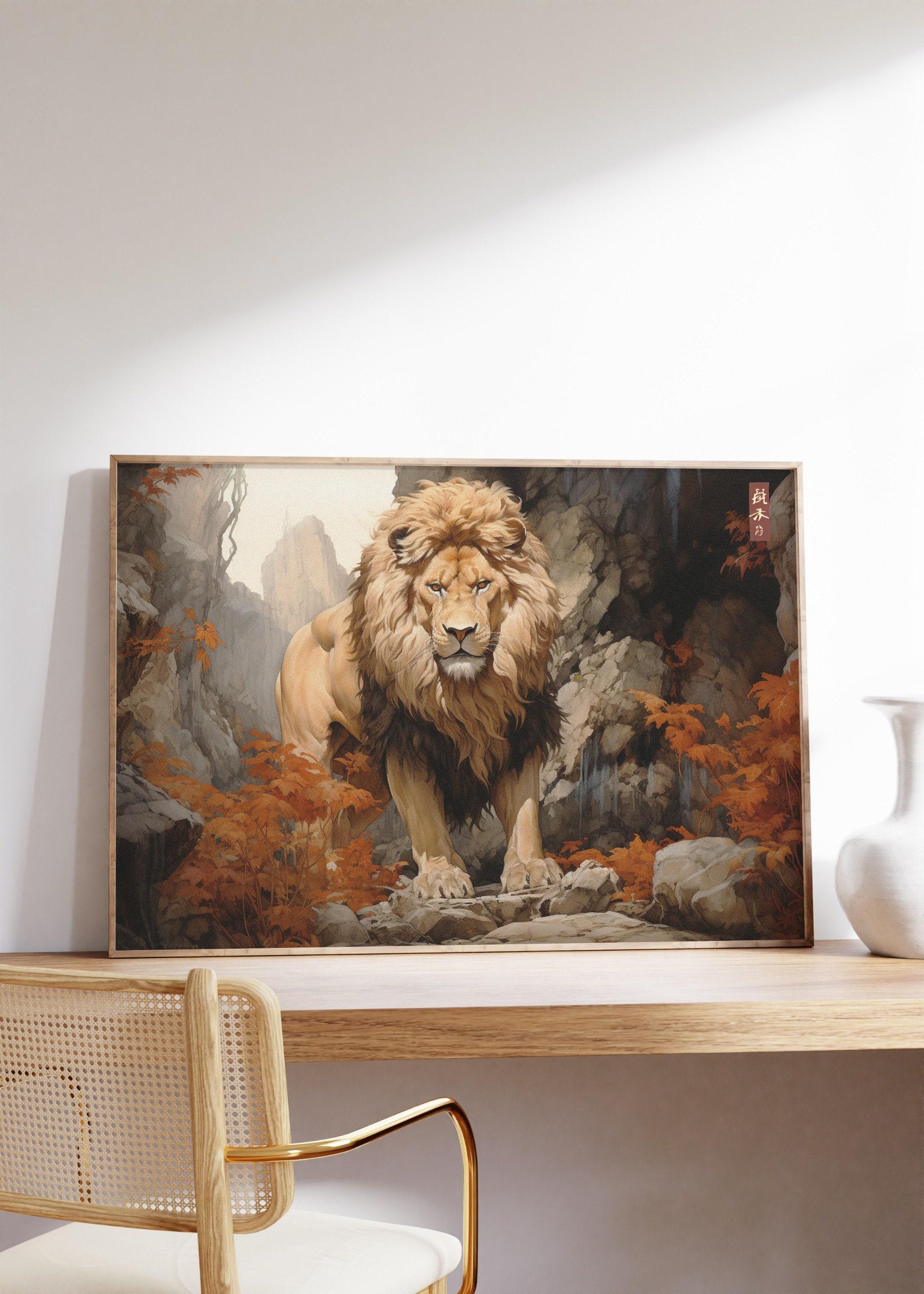 Japanese Lion Art 2 Awesome Poster (No Frame)