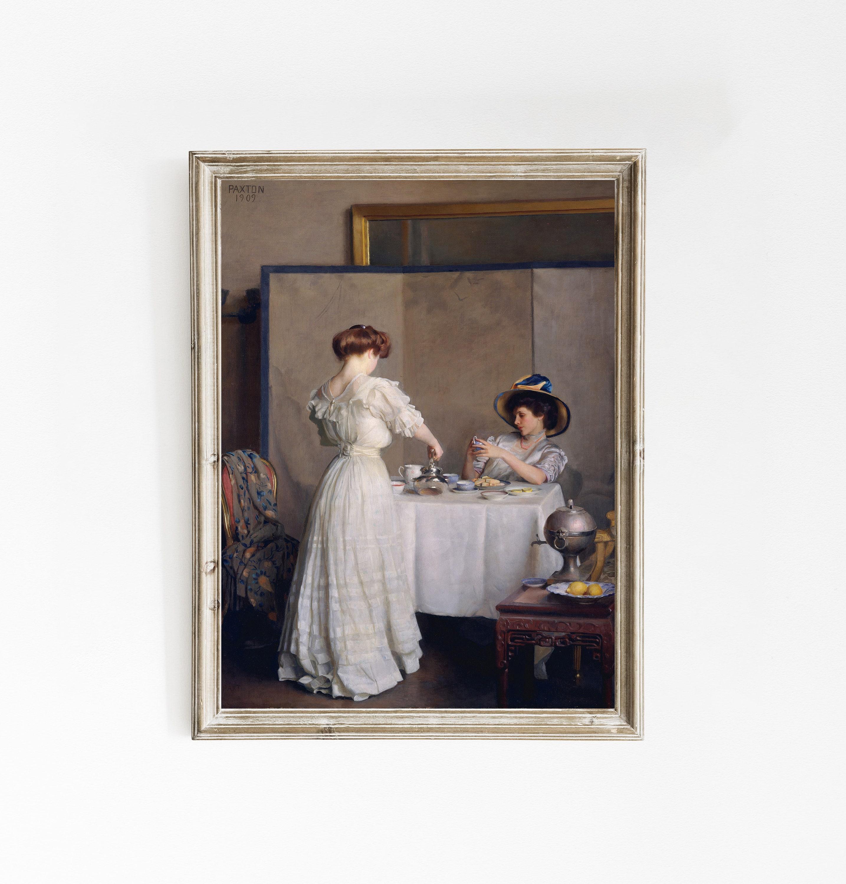 William Mcgregor Paxton Tea Leaves 1909 Vintage Woman Portrait Limited ...