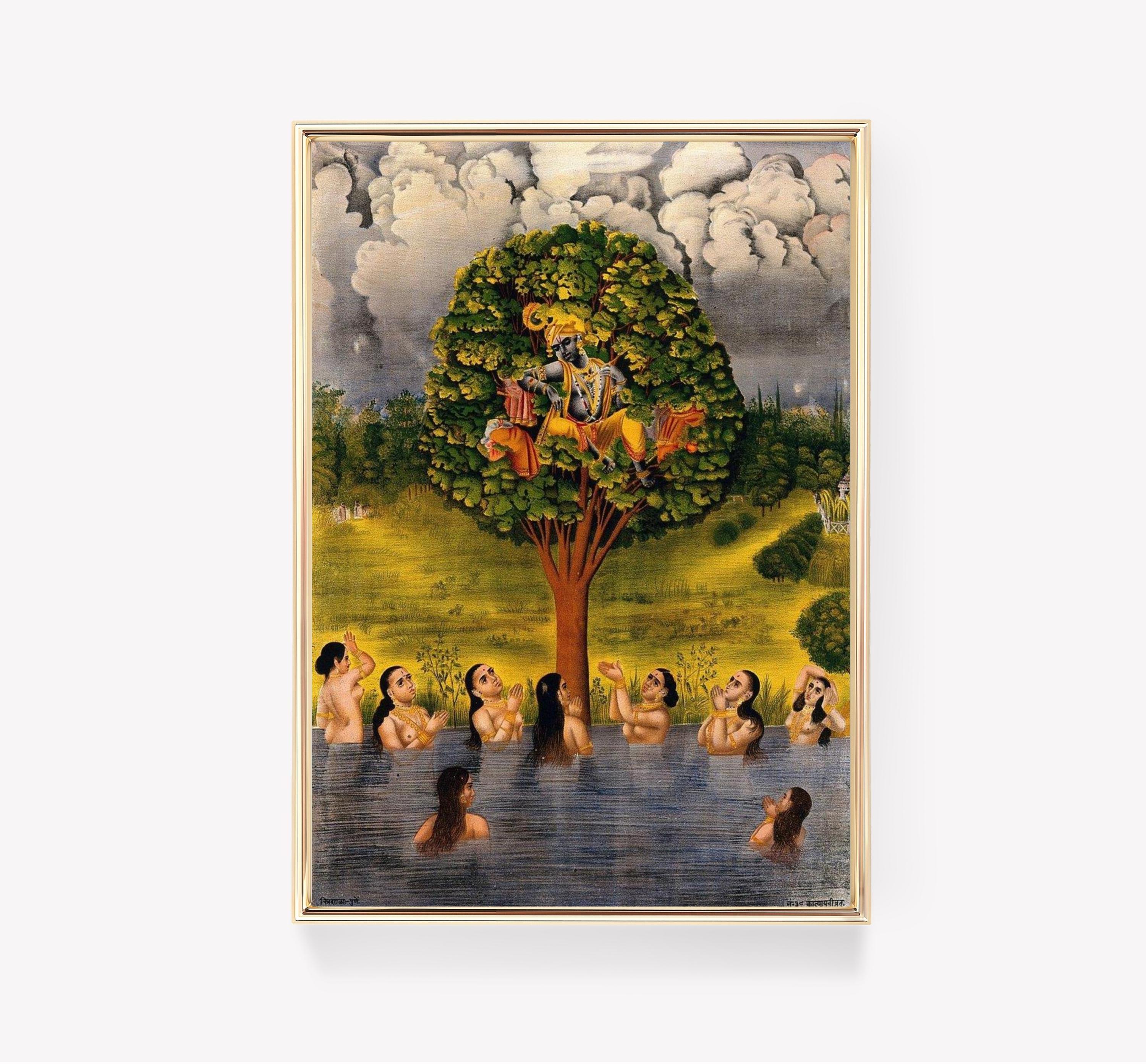 Yashoda And Krishna Banyan Tree Scene Indian Art Mother And Child ...